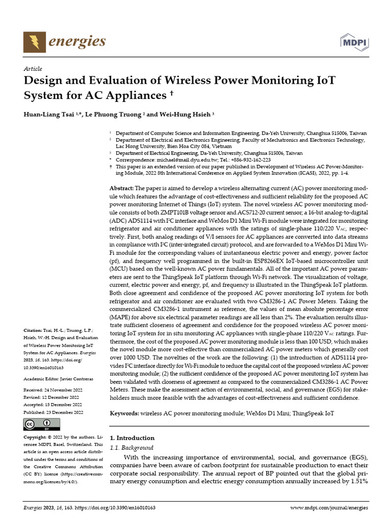 Design and Evaluation of Wireless Power Monitoring | PDF | Analog To ...
