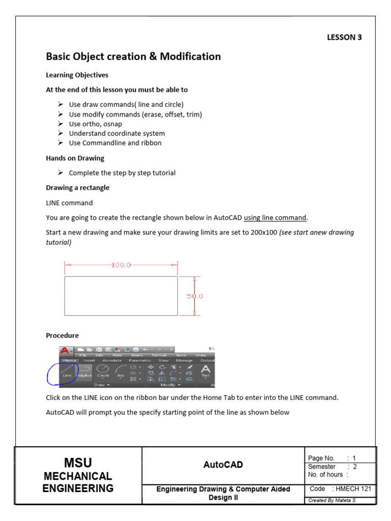 Lesson 3 Basic Object Creation and Modification | PDF | Cartesian ...
