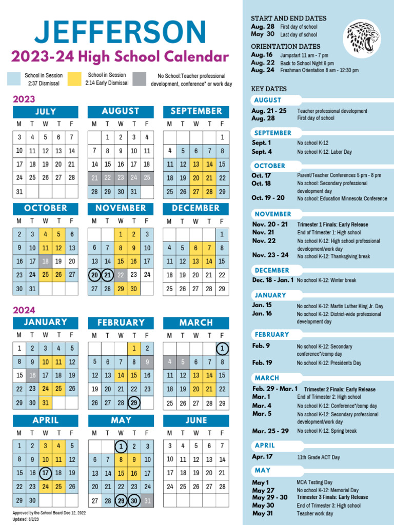 2023-24 School Calendar | PDF | Schools | Educational Organizations