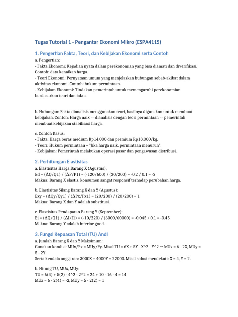 Jawaban Tugas Tutorial 1 ESPA4115 | PDF