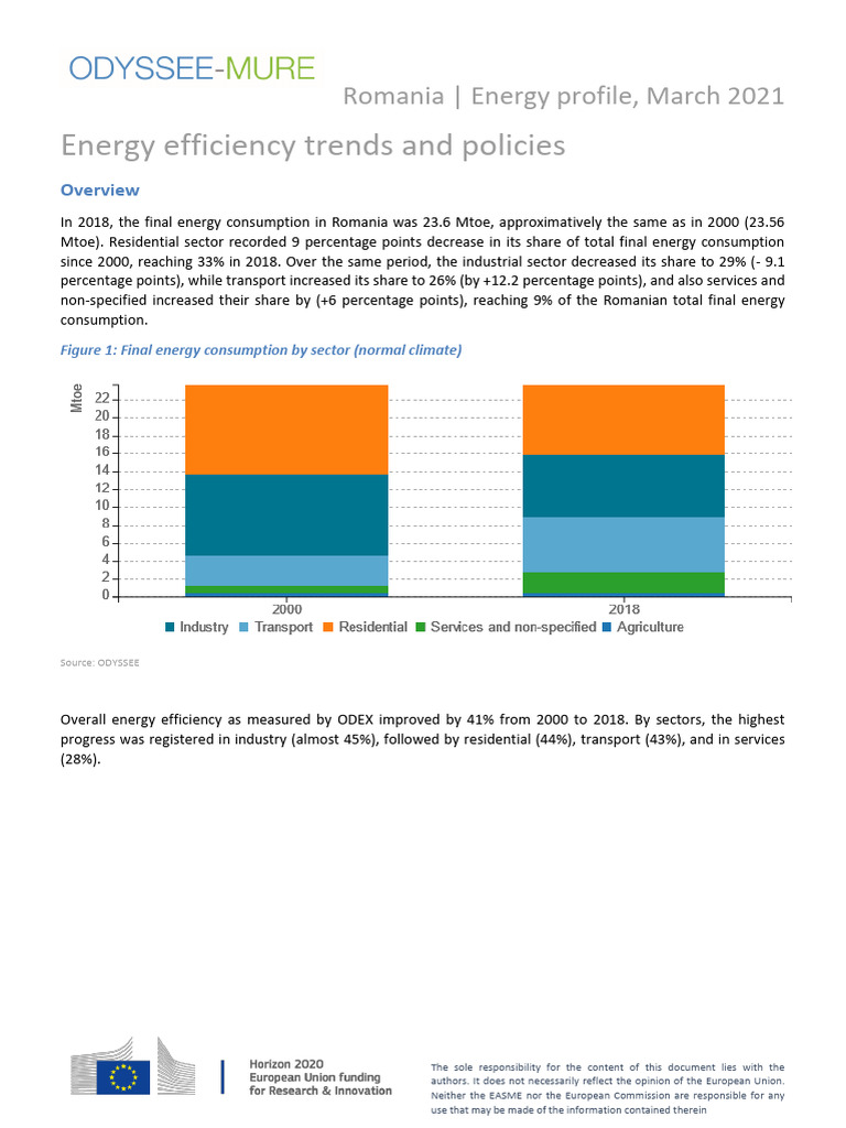 Romania Energy Efficiency Trends 2021 | PDF | Energy Conservation | Audit