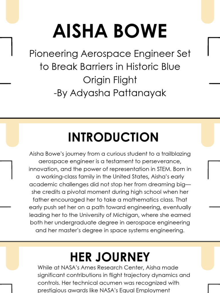 Aisha Bowe: Trailblazing Engineer in Space | PDF | Spaceflight | Outer ...