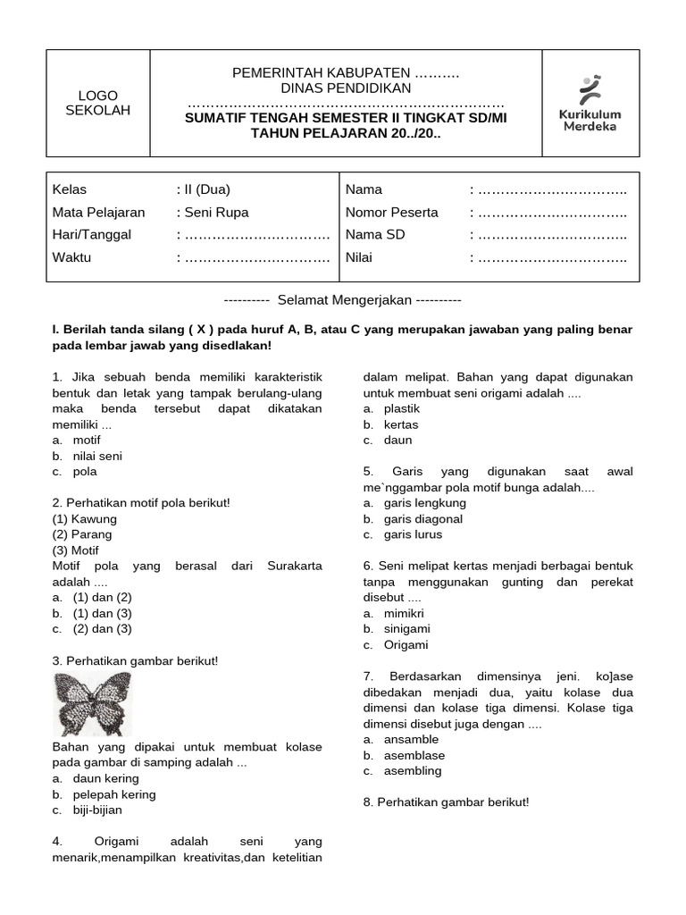 STS Seni Rupa Kelas 2 SEM 2 | PDF