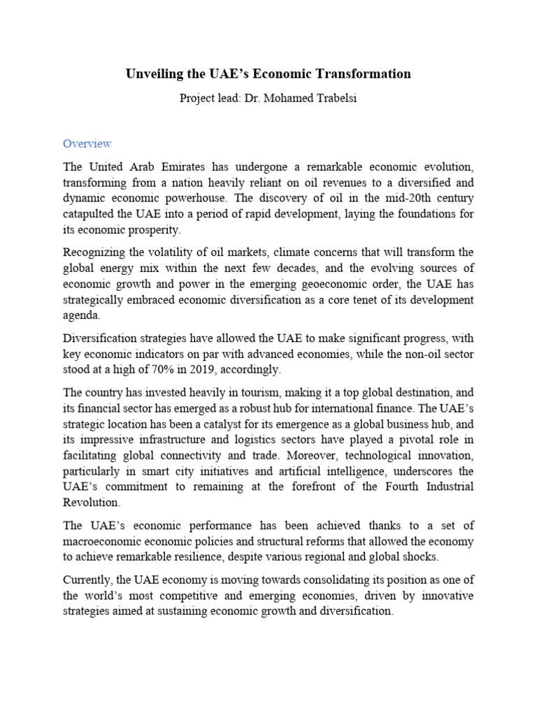 Overview - Unveiling The UAE's Economic Transformation | PDF | United ...