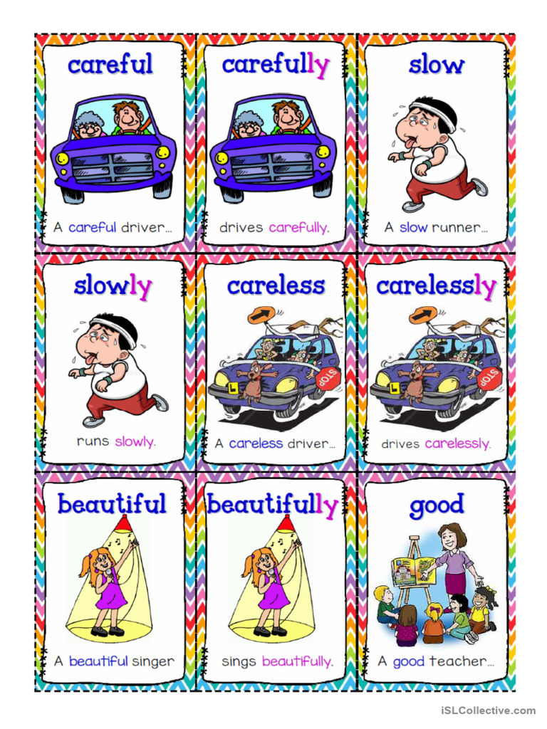 ADJECTIVES AND ADVERBS GO FISH | PDF