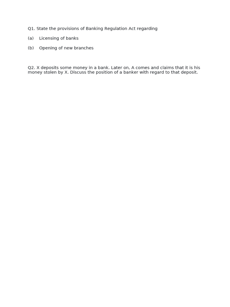 Banking Law Assignment | PDF