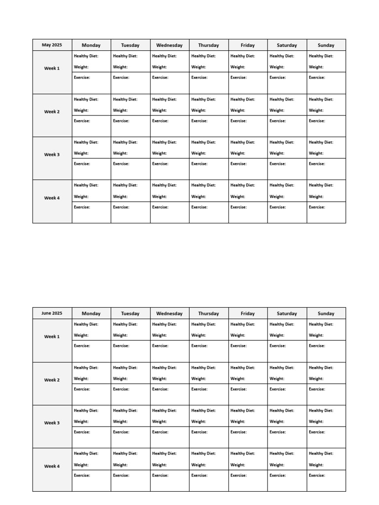 Healthy Lifestyle Timetable | PDF | Dieting