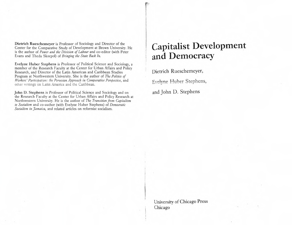 (Texto para El 27-Mar-12) Capitalist Development and Democracy | PDF