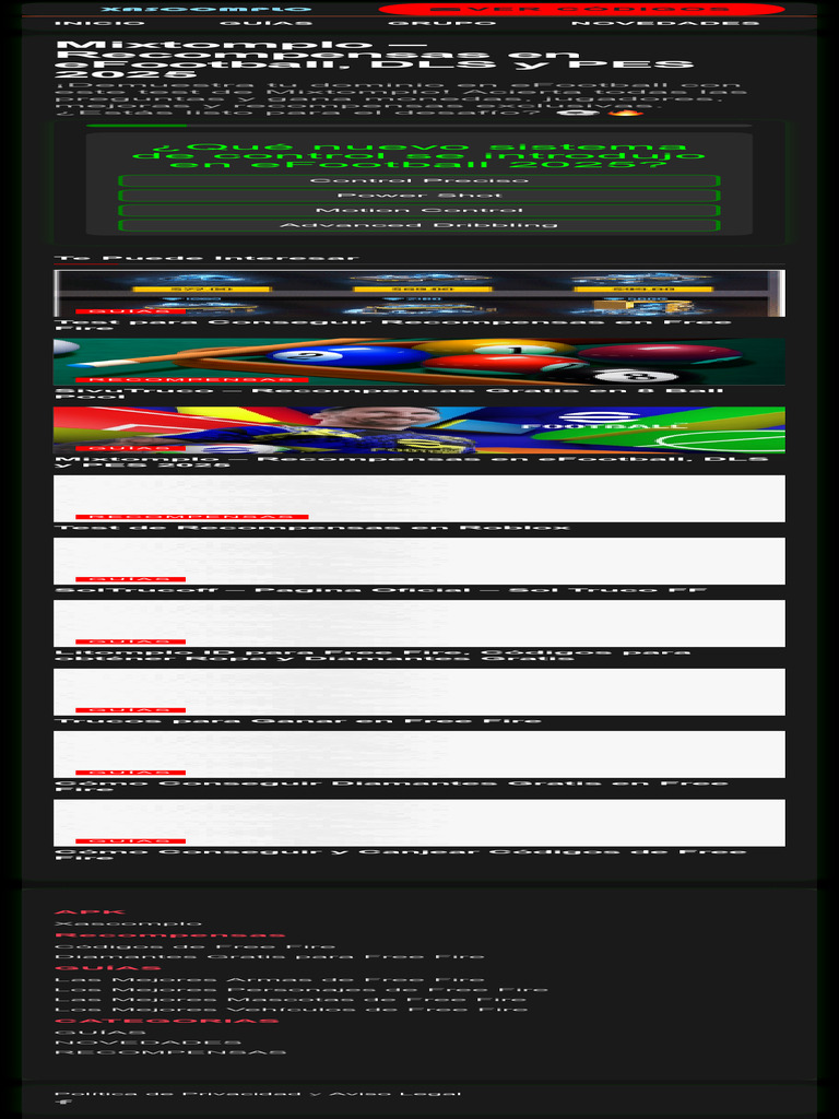 Mixtomplo - Recompensas en Efootball, DLS y PES 2025 | PDF