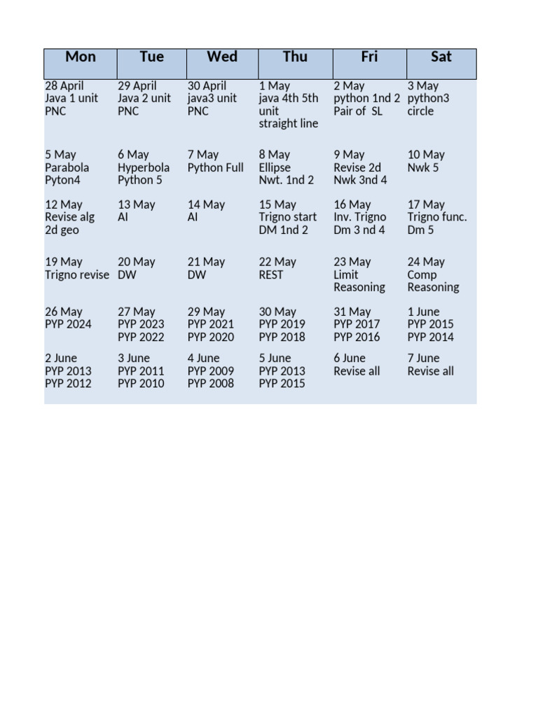 Work Planner April June 2025 | PDF