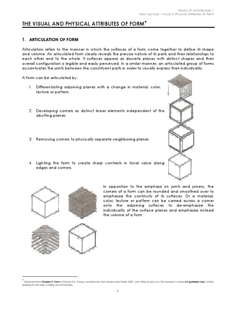 TOA1 - 02a Articulation of Form | PDF | Shape | Perception