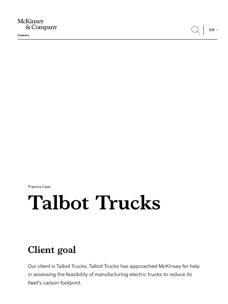 Talbot Trucks _ McKinsey & Company | PDF | Truck | Diesel Engine