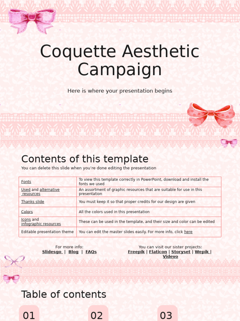 Coquette Aesthetic Campaign by Slidesgo | PDF | Target Audience | Brand