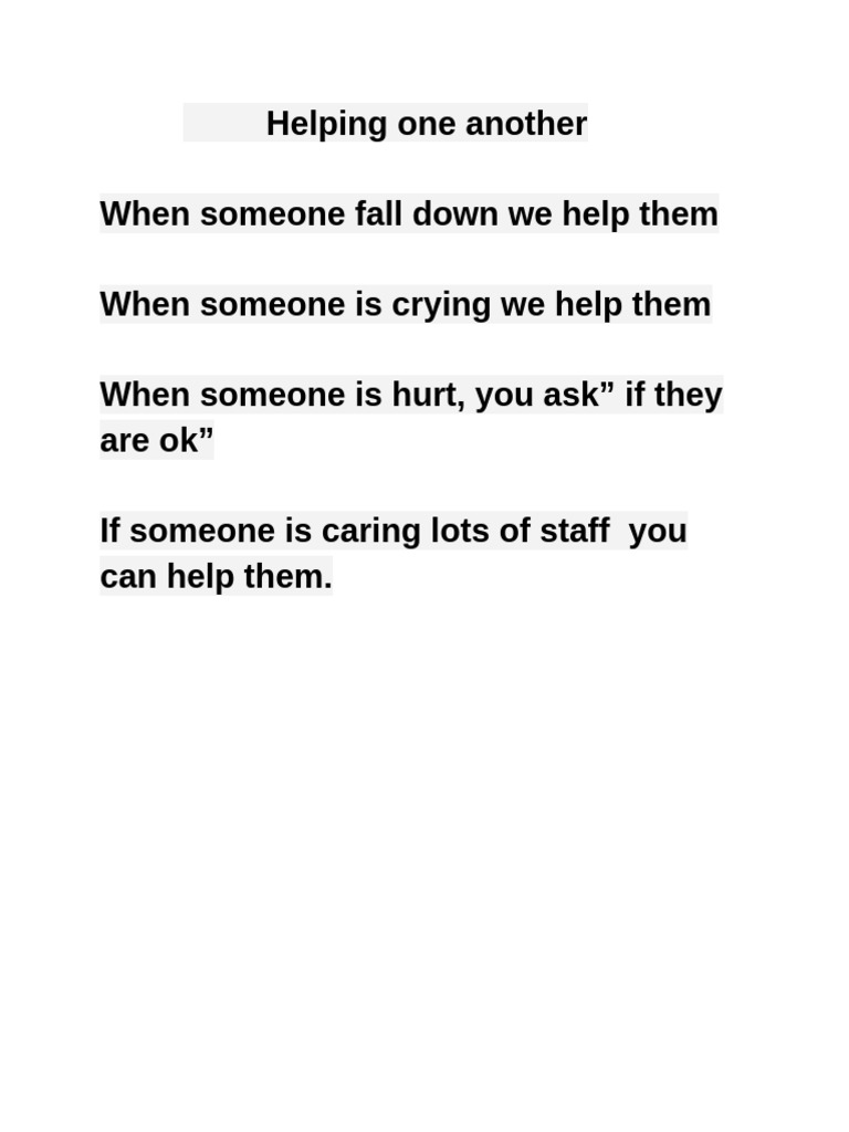 Helping One Another | PDF
