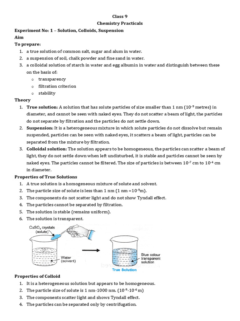 Class 9 Chemistry: Solutions & Reactions | PDF | Tissue (Biology) | Osmosis