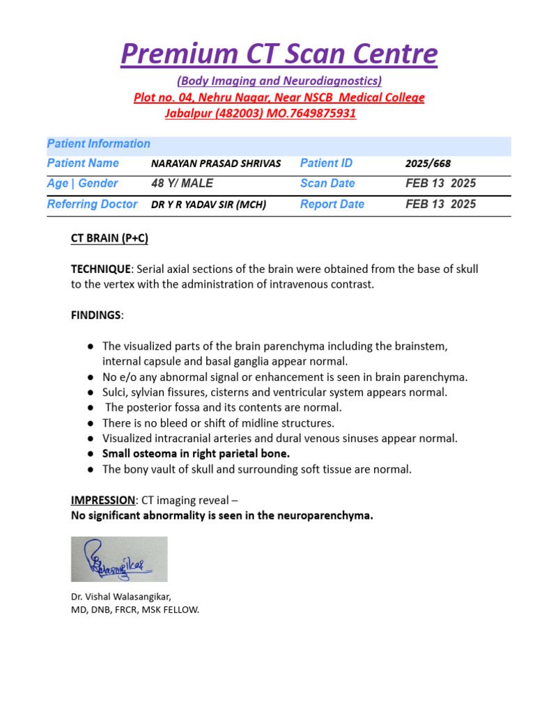 CT BRAIN PLAIN (P+C).docx - 2025-04-23T134019.933 | PDF