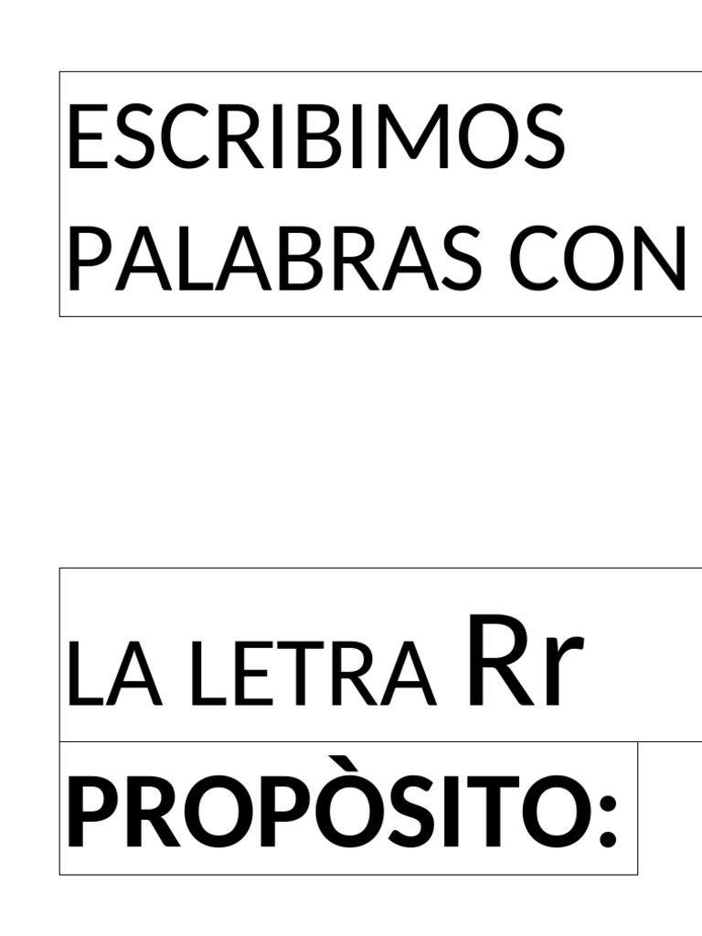 ESCRIBIMOS PALABRAS CON LA LETRA RR | PDF