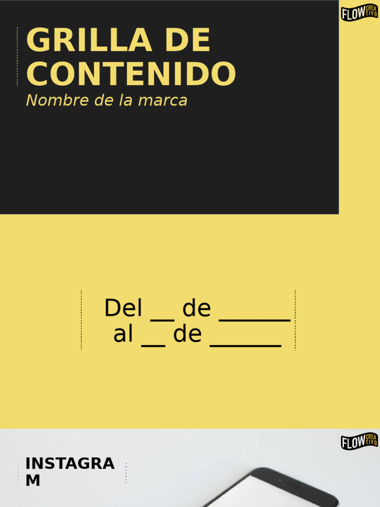 Modelo de GRILLA DE CONTENIDO Flow Creativo | PDF