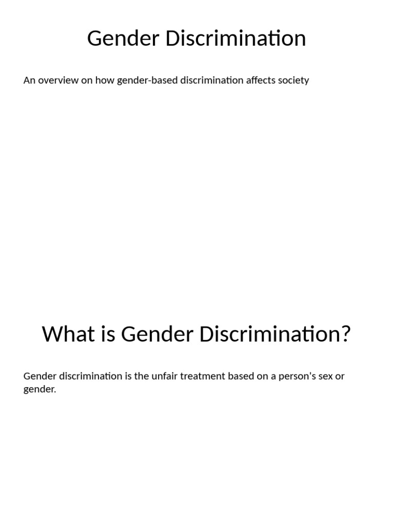 Understanding Gender Discrimination | PDF | Sexism | Discrimination