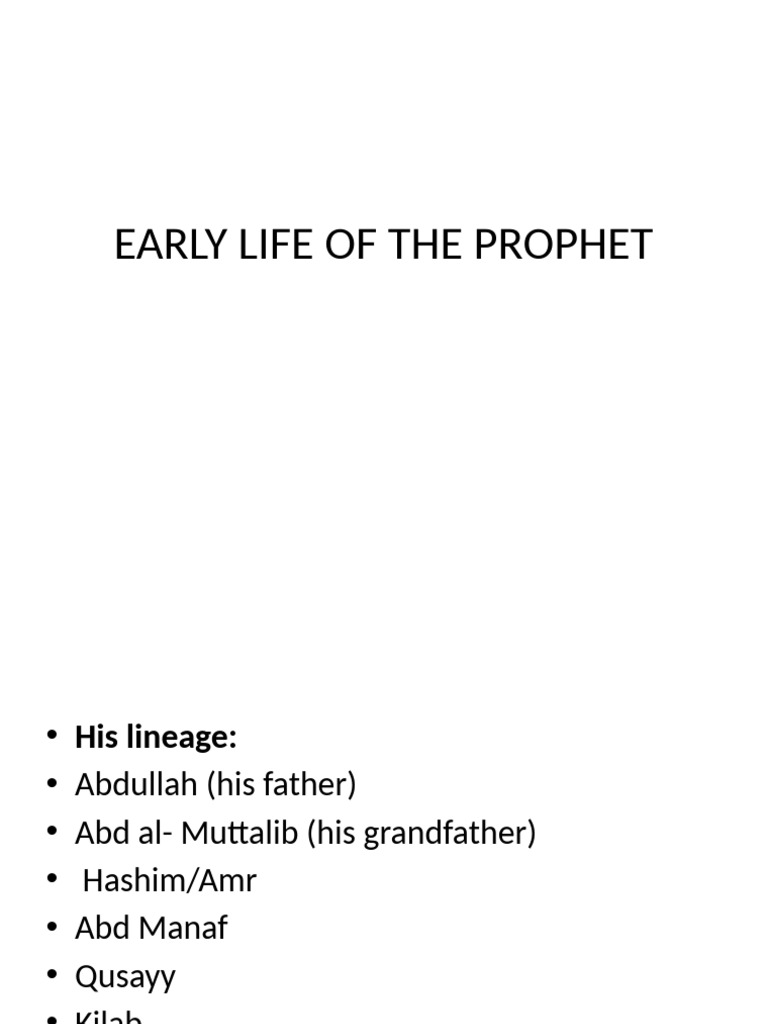 Early Life of The Prophet | PDF | Muhammad | Banu Hashim