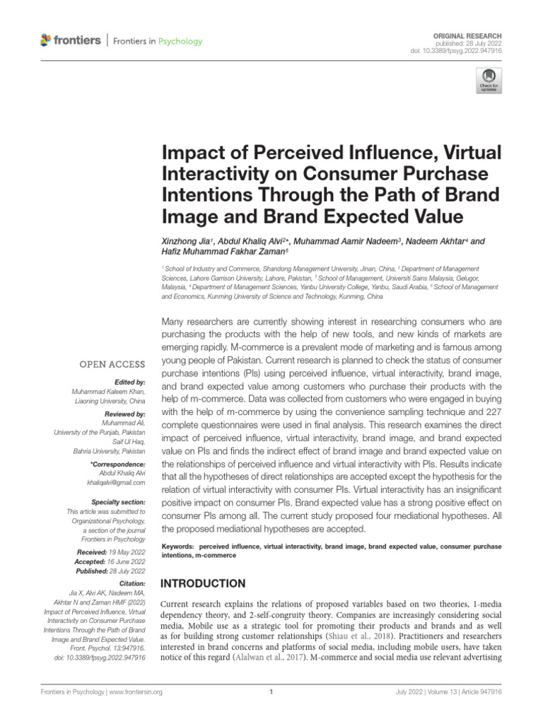 10 - (WOS) Frontier - Impact of Perceived Influence, Virtual ...