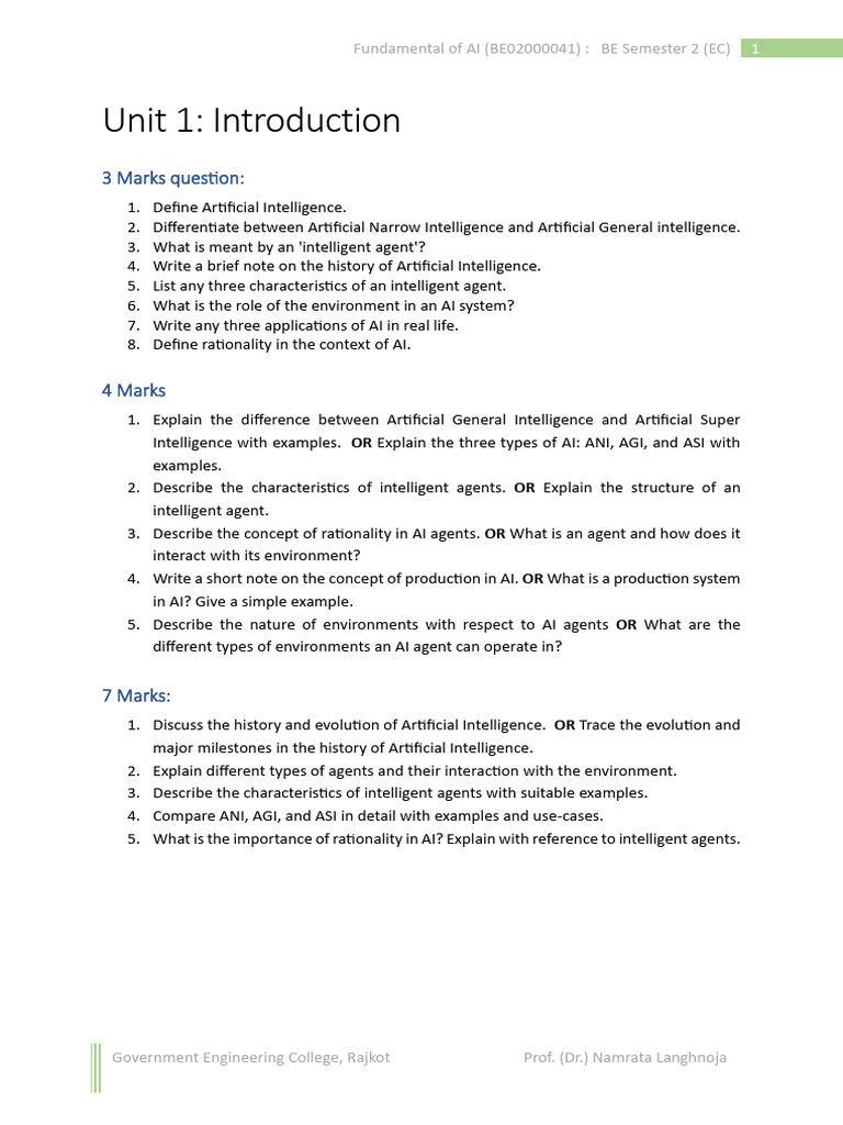FAI Assignment Questions | PDF | Artificial Intelligence | Intelligence (AI) & Semantics