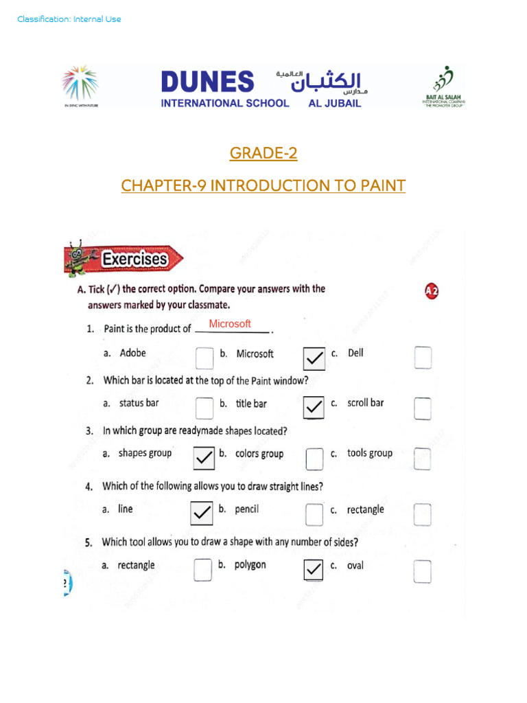 GRADE-2 CHAPTER-9 EXERCISES-ANSWERS-UPDATED | PDF