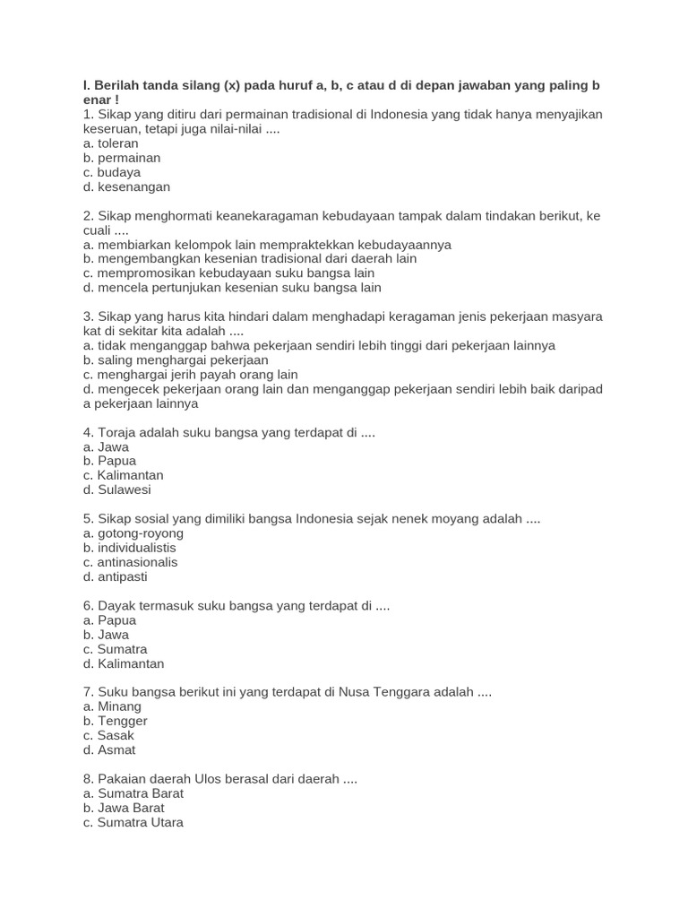 soal uh tema 8 pkn | PDF