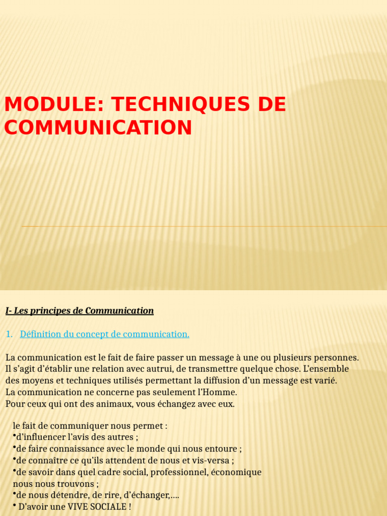 Techniques de Communication | PDF | la communication | Média ...
