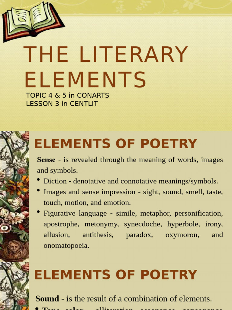TOPIC 5 - The Literary Elements (Poetry) | PDF | Poetry | Sonnets