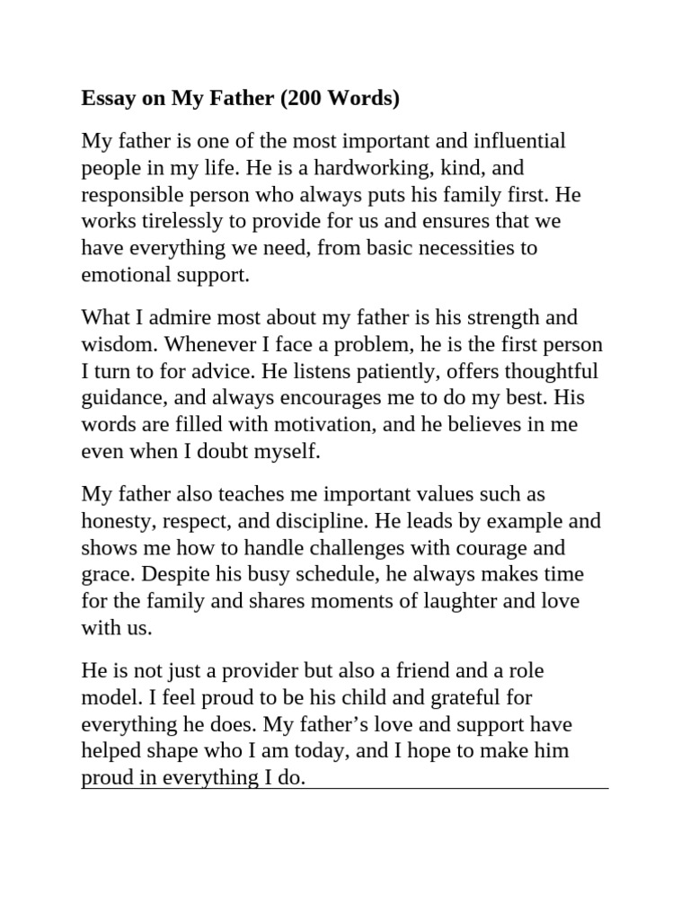 Essay On My Father | PDF