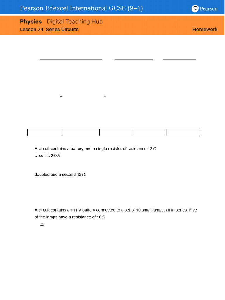 1716357479444-IG - Physics - Lesson74 - Homework Sheet | PDF | Series And Parallel Circuits ...