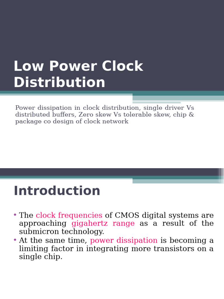 7.low Power Clock Distribution | PDF | Cmos | Digital Electronics