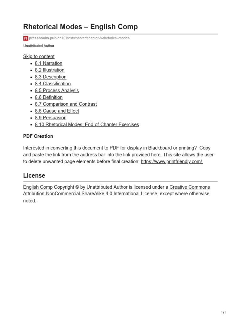 Pressbooks - Pub-Rhetorical Modes English Comp | PDF