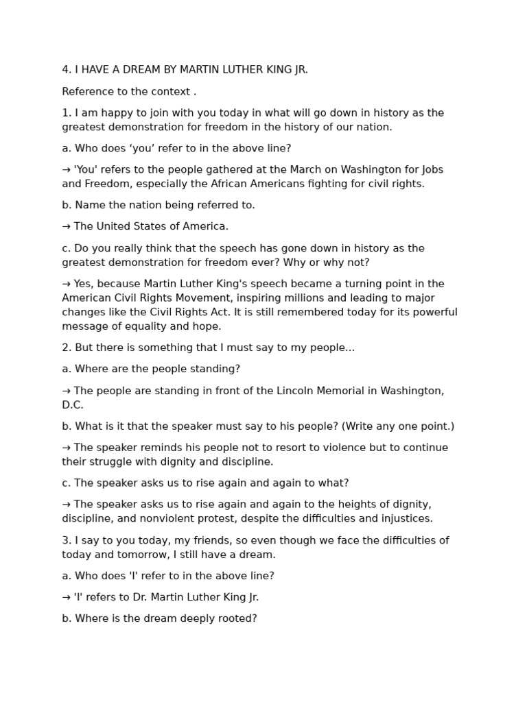 Martin Luther King Jr.'s Dream Speech Analysis | PDF