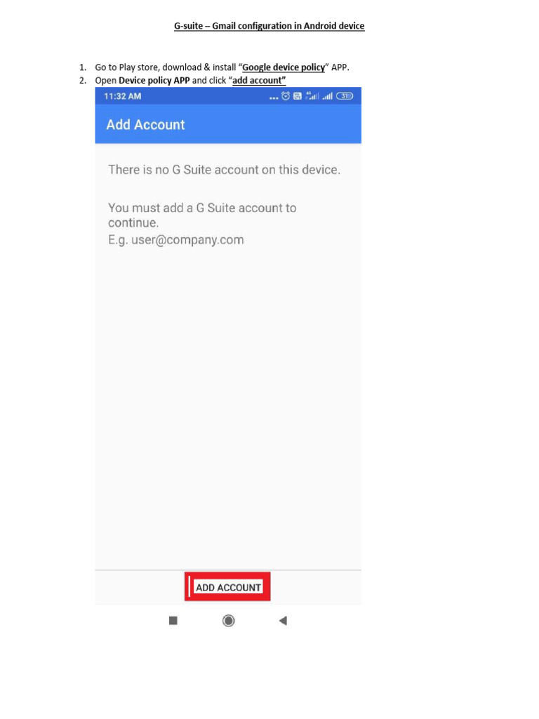 GMail configuration - Android device | PDF