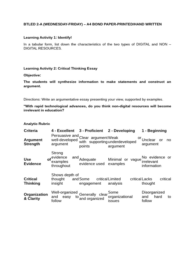 Btled 2a TTL Act1 | PDF