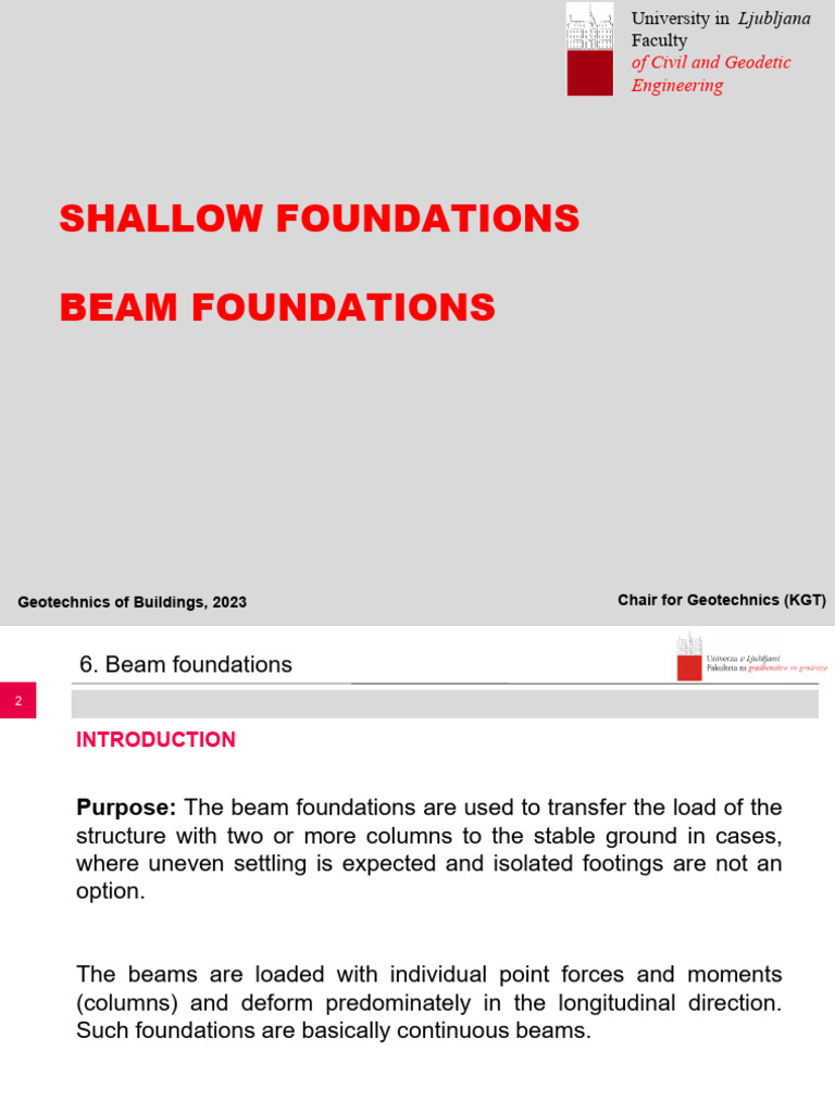 Shallow Foundation - Beam Foundations 2022-2023 | PDF | Beam (Structure ...