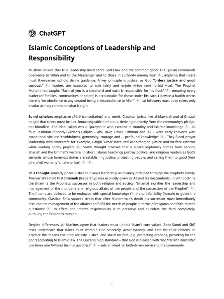 Islamic Leadership: Principles and Challenges | PDF | Shia Islam ...