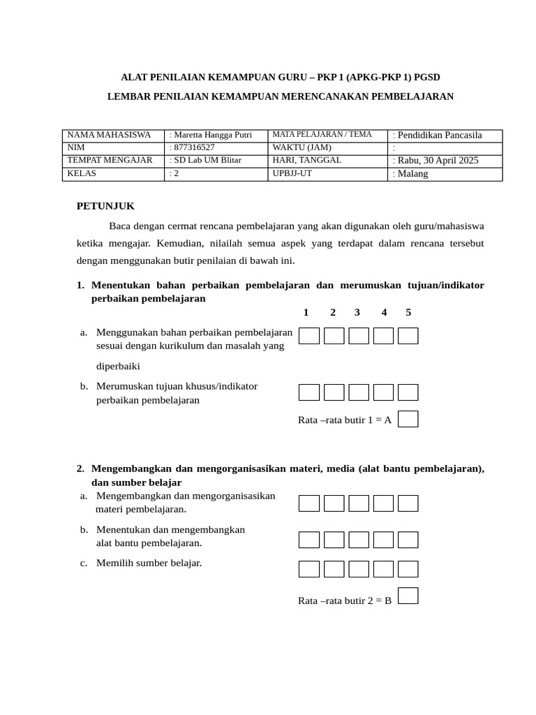 Alat Penilaian Kemampuan Guru | PDF