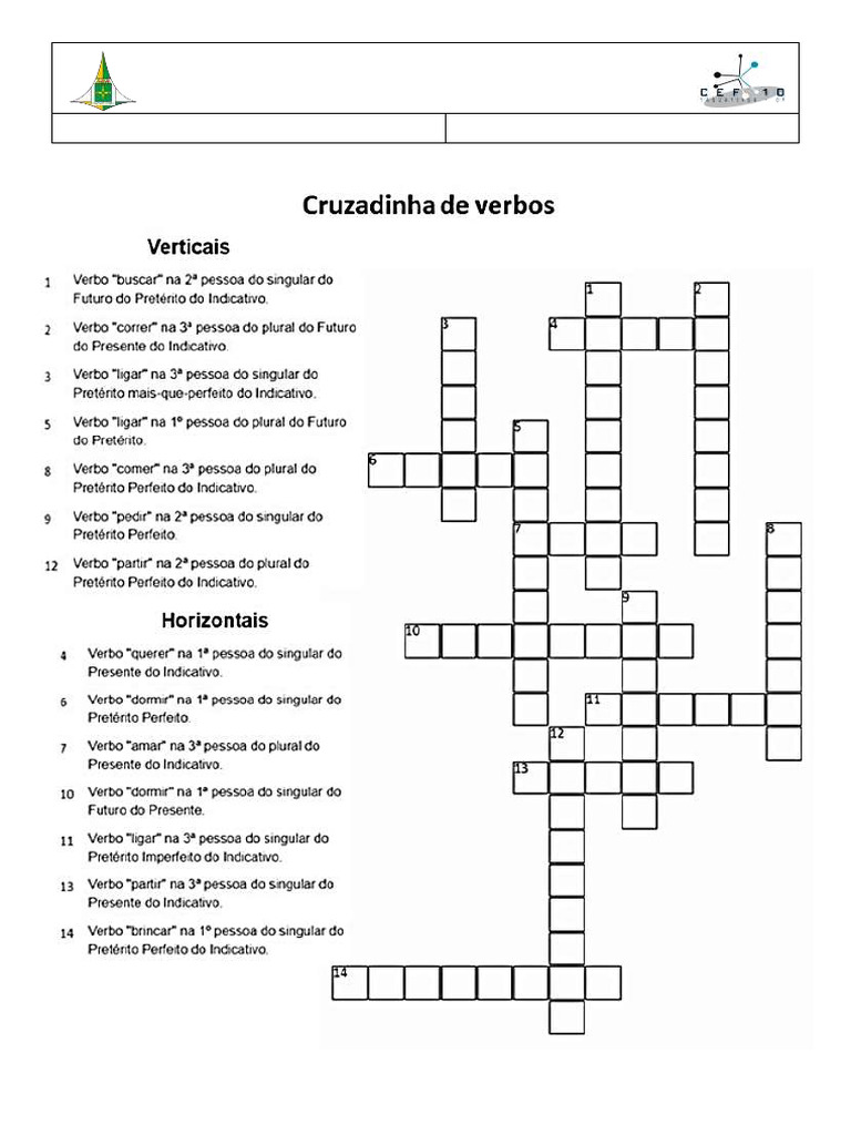 Cruzadinha Verbo. | PDF