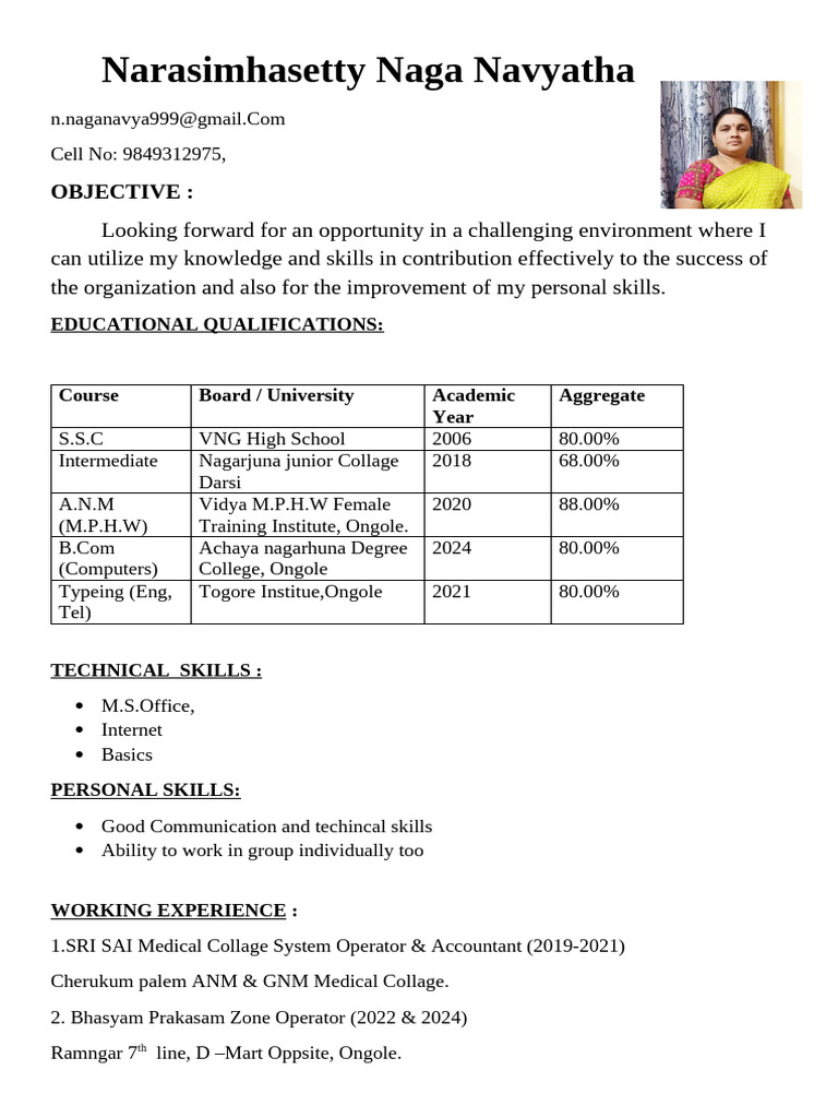 RESUME Navya | PDF