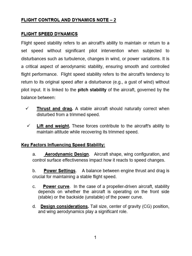 Aircraft Response and Stability - Student Copy 2 | PDF | Drag (Physics) | Aircraft
