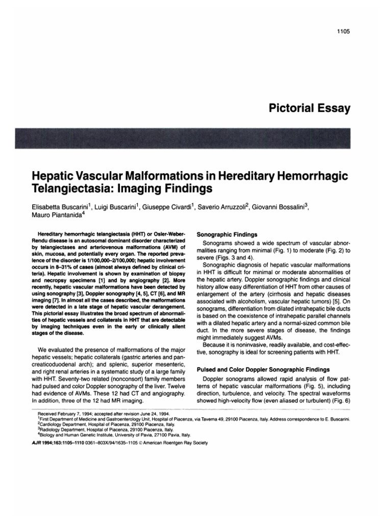 Imaging Hepatic Malformations in HHT | PDF | Angiography | Liver