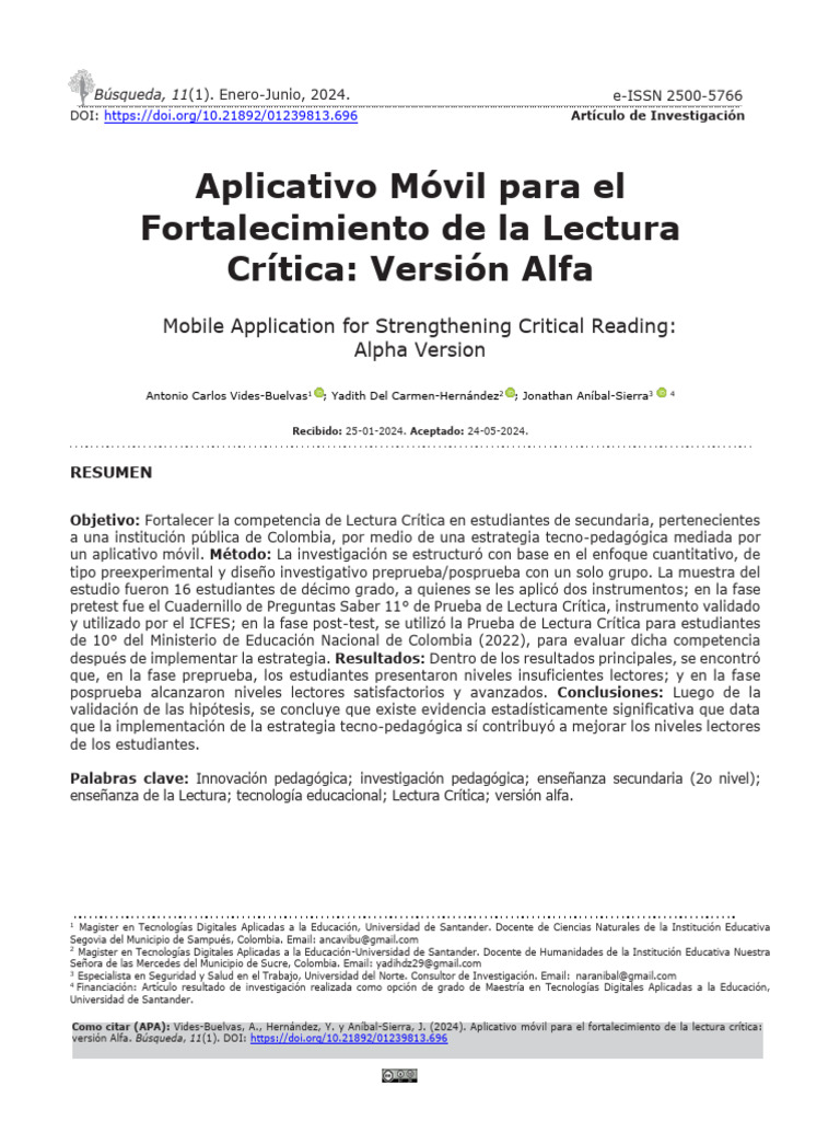 696-Texto Del Artículo (Obligatorio) - 2213-2!10!20240621 | PDF | Software de la aplicacion ...