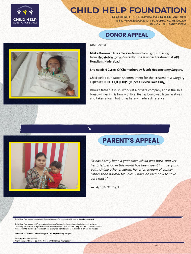 Ishika Paramanik Donar Appeal | PDF