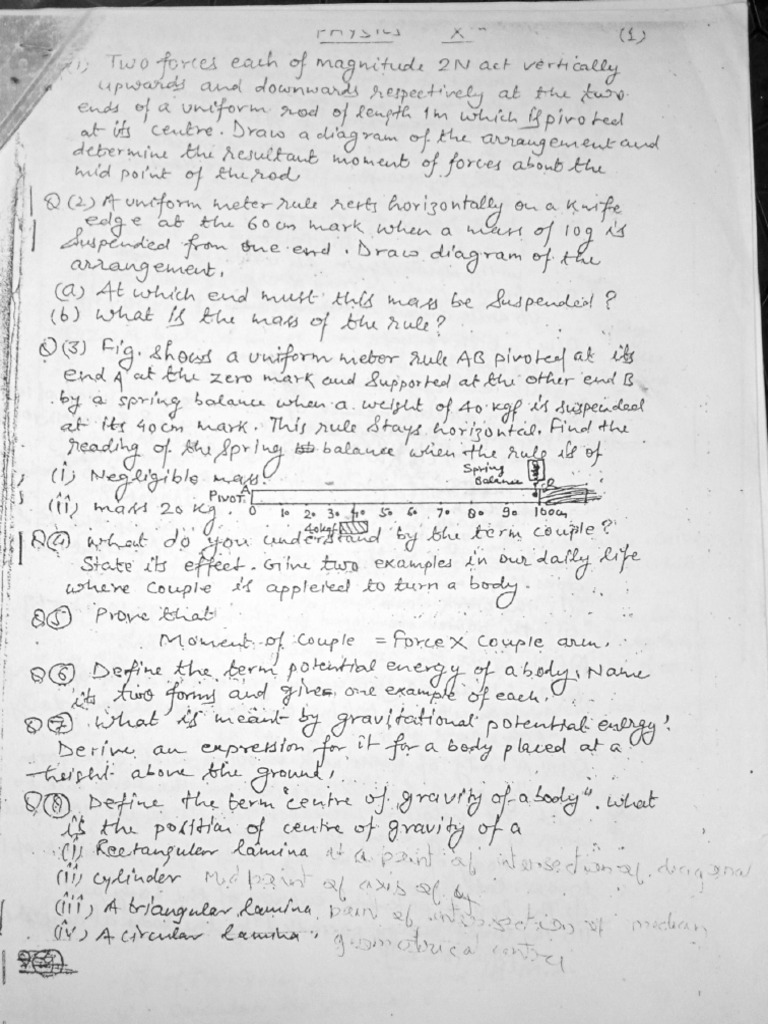 XTH Physics Important Questions | PDF