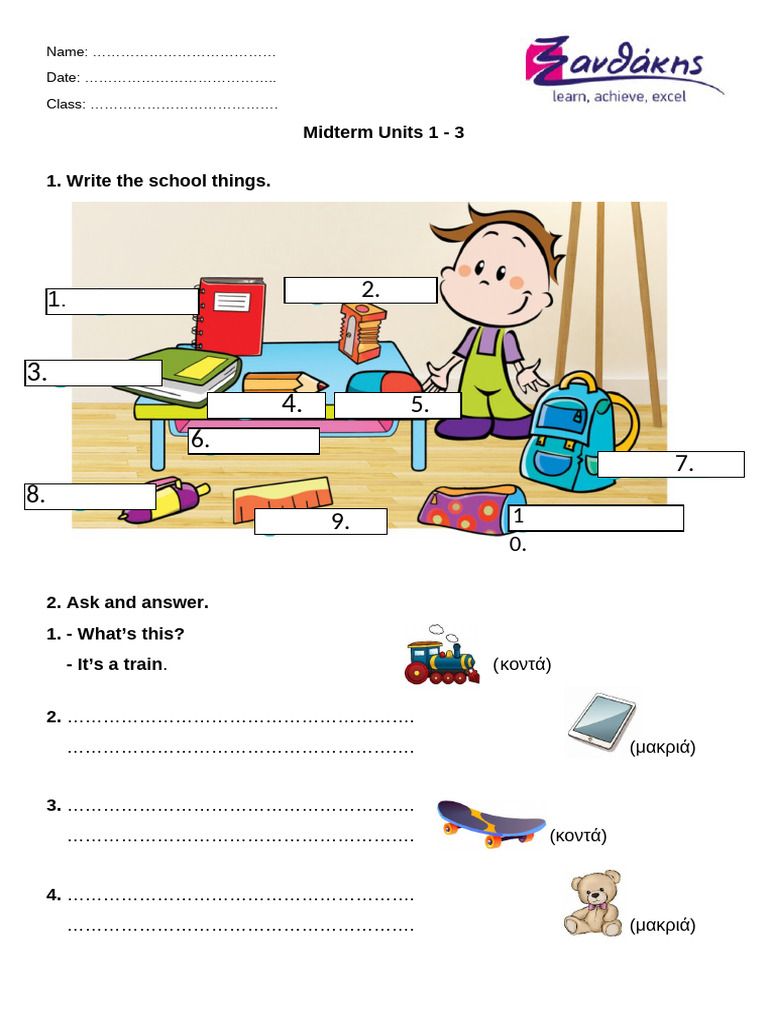 Midterm Exam: English Units 1-3 | PDF