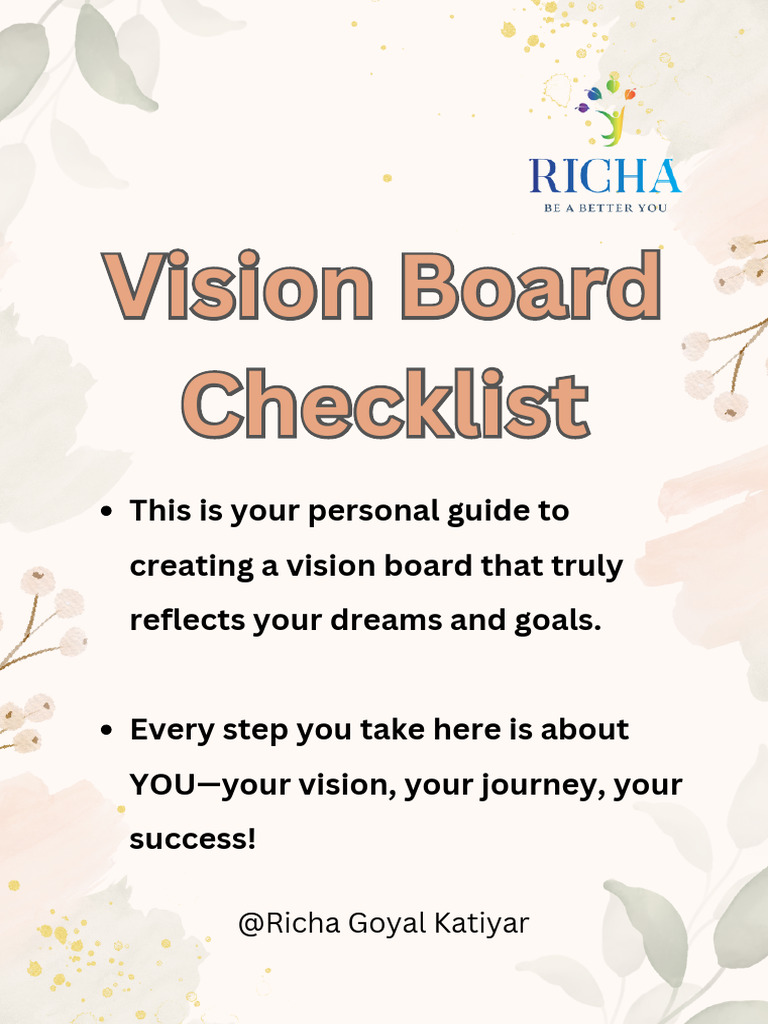 Vision Board Checklist | PDF