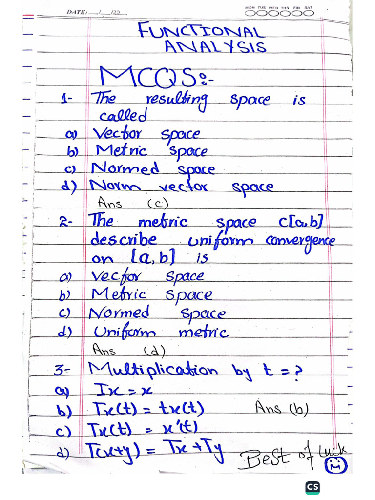 MCQ's Functional | PDF